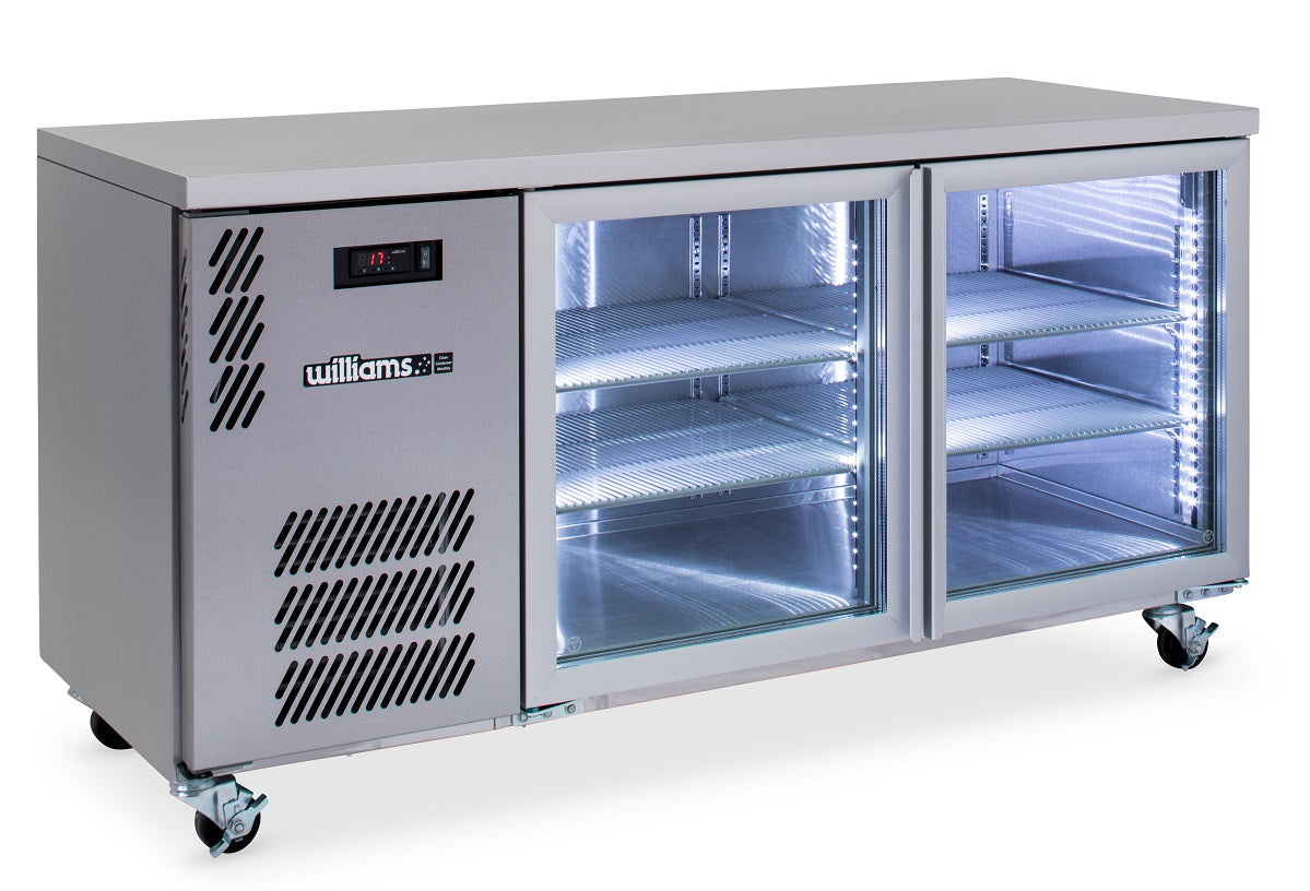 Williams Boronia - Two Door Stainless Steel Under Counter Display Refr ...