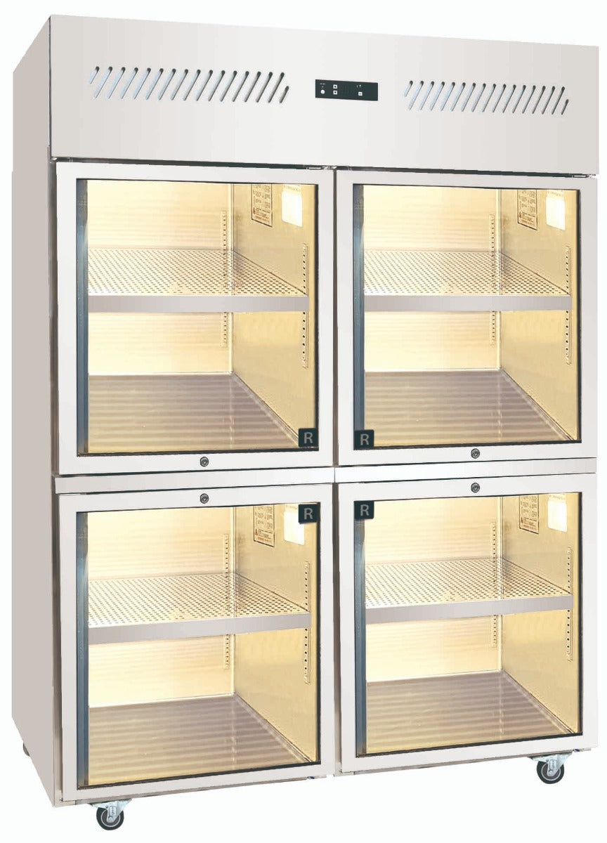 Austune 4 Glass Half Door Upright Chiller - Flexikitch